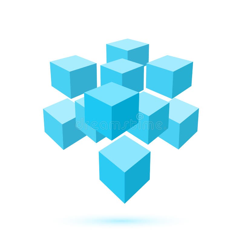 Cube Icon with Perspective - 3d Model of a Cube Stock Vector ...