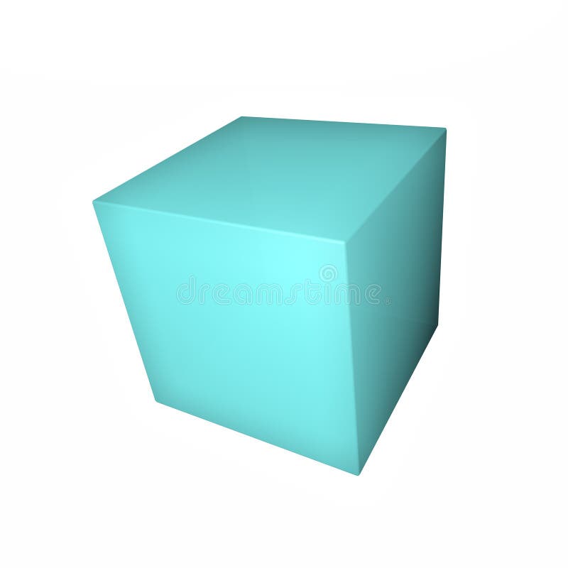 Blue Cube Isolated Over White Stock Illustration - Illustration of beam ...
