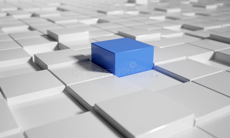 Blue cube stock illustration. Illustration of design - 33519154