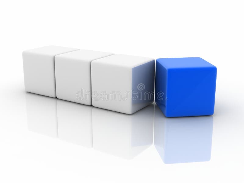 Blue cube stock illustration. Illustration of bright - 46292727