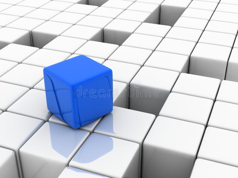 Blue cube stock illustration. Illustration of bright - 46413045