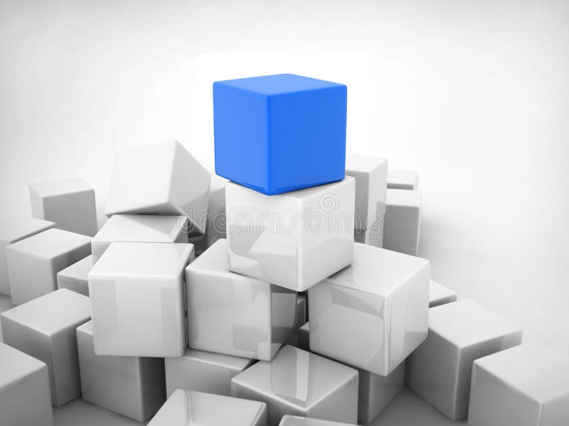 Blue cube stock illustration. Illustration of metallic - 47182488