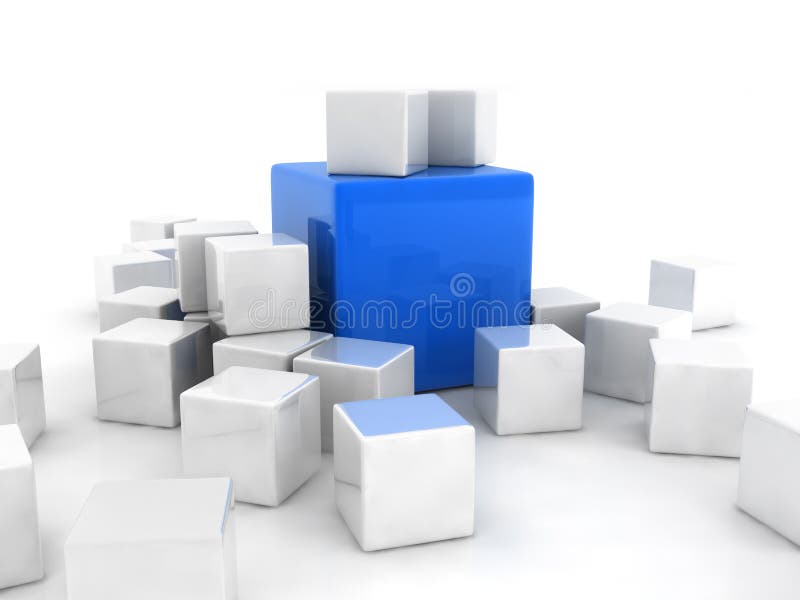 Blue cube stock illustration. Illustration of glisten - 47195254