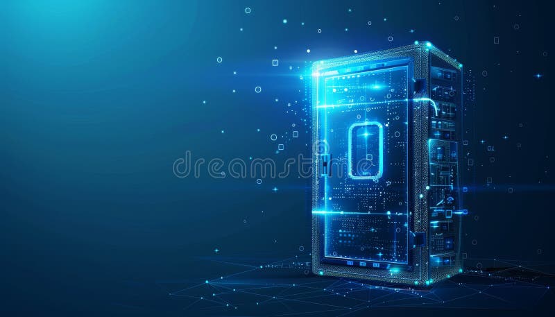 A Blue Cube with a Screen on it is Surrounded by Other Cubes by AI ...