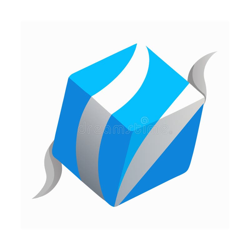 Blue Cube Shaped Candy with Silver Foil Wrapper Stock Vector ...