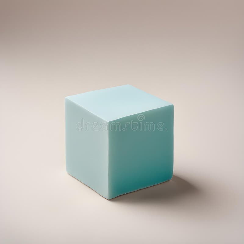 Blue cube on a table stock image. Image of symmetry - 388450031