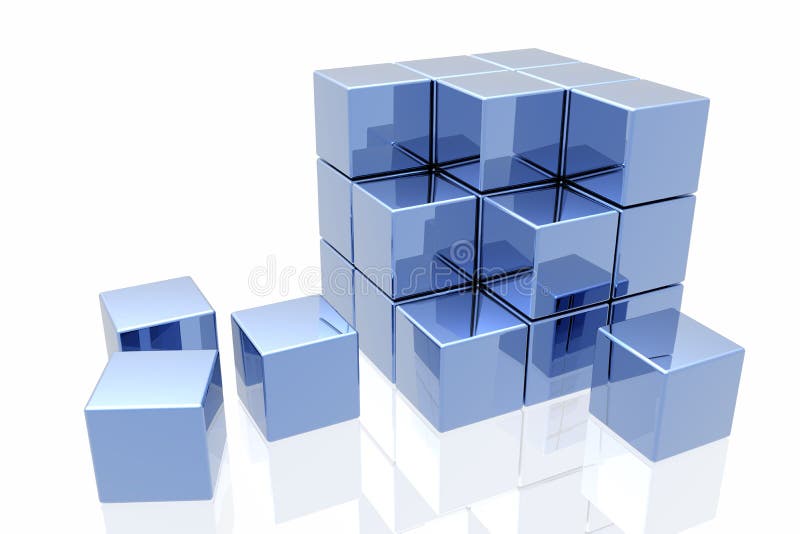 Blue cubes stock illustration. Illustration of color, childhood - 4662435
