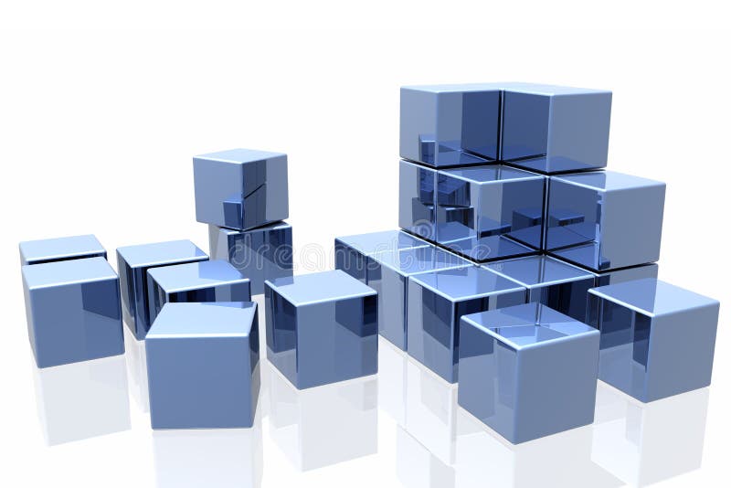 Blue cubes stock illustration. Illustration of design - 4662442