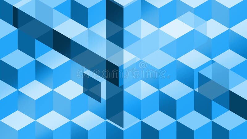 Blue Cubes and Bars Abstract Animation for Background, Looped Seamless ...