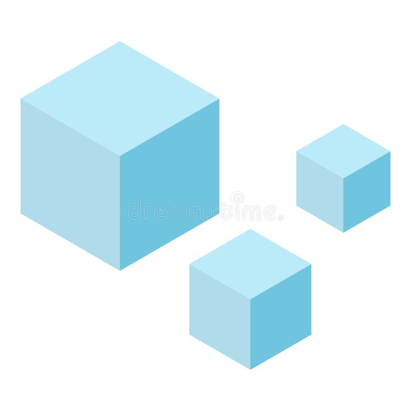 Blue Cubes Icon, Isometric Style Stock Vector - Illustration of block ...