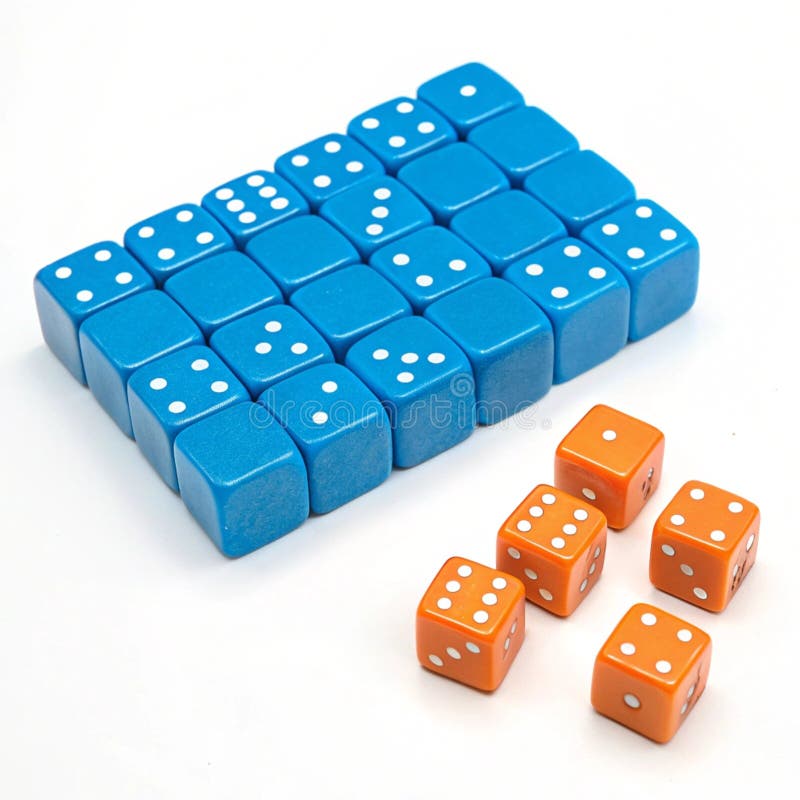 Blue Cubes with Orange Dice Stock Illustration - Illustration of ...