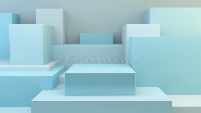 Blue cubes platform stock illustration. Illustration of show - 182567822