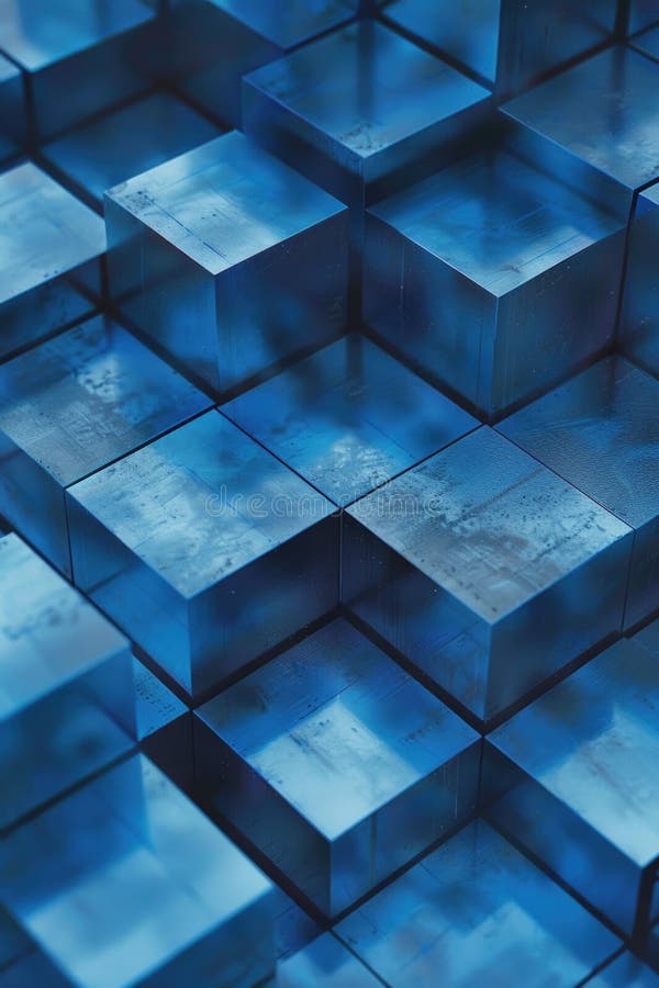 Blue Cubes Stack stock image. Image of textured, composition - 377707313