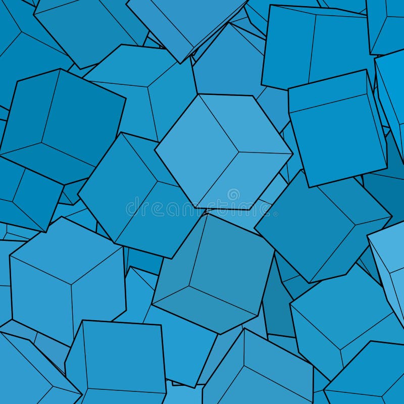 Blue Cubes. Vector Illustration for Presentations, Advertising. Eps 10 ...