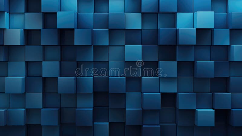Blue Cubes Wall Background, Abstract Illustration Stock Photo - Image ...