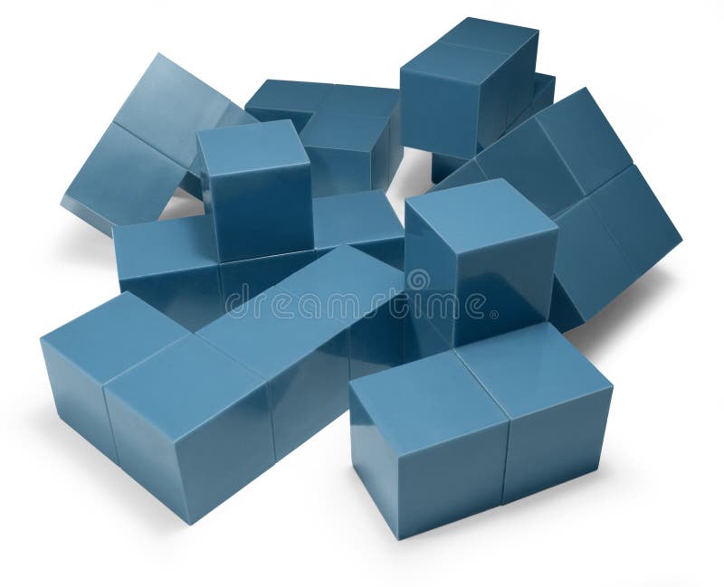Blue cubic objects stock photo. Image of construction - 36528740