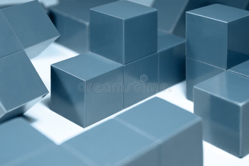 Blue cubic objects stock photo. Image of construction - 36528740
