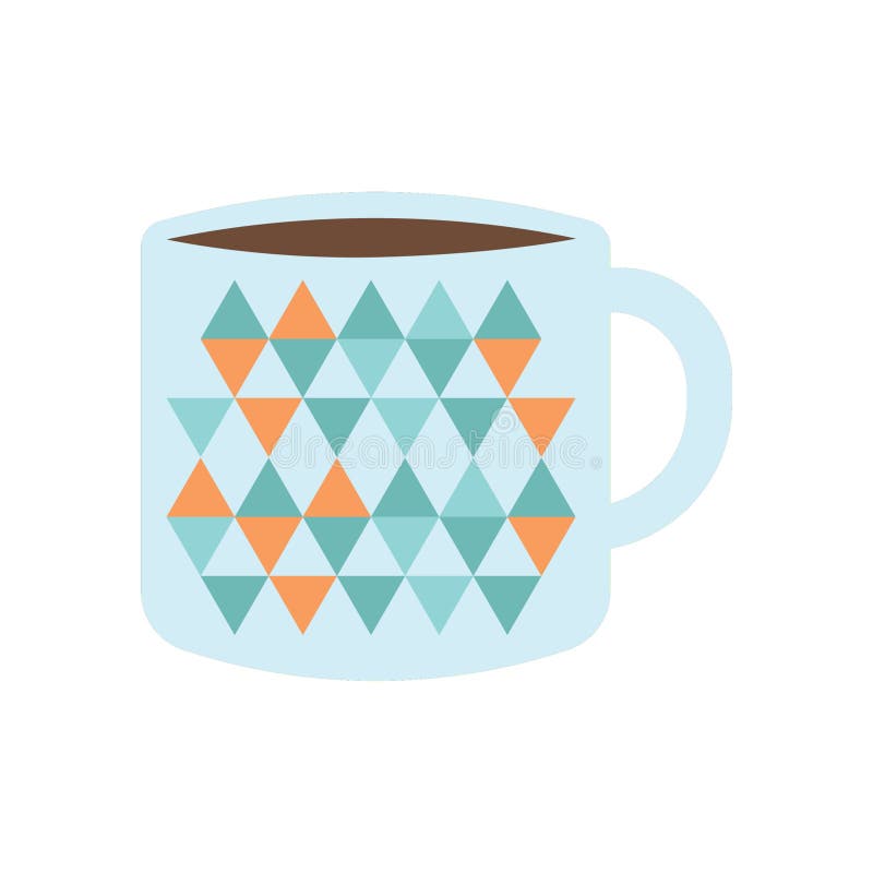 Blue Cup of Coffee with Diamonds. Stock Vector - Illustration of ...