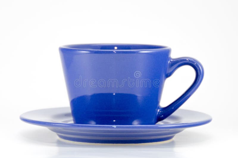 Blue Cup Of Coffee Front View Stock Photo - Image of harness, empty ...
