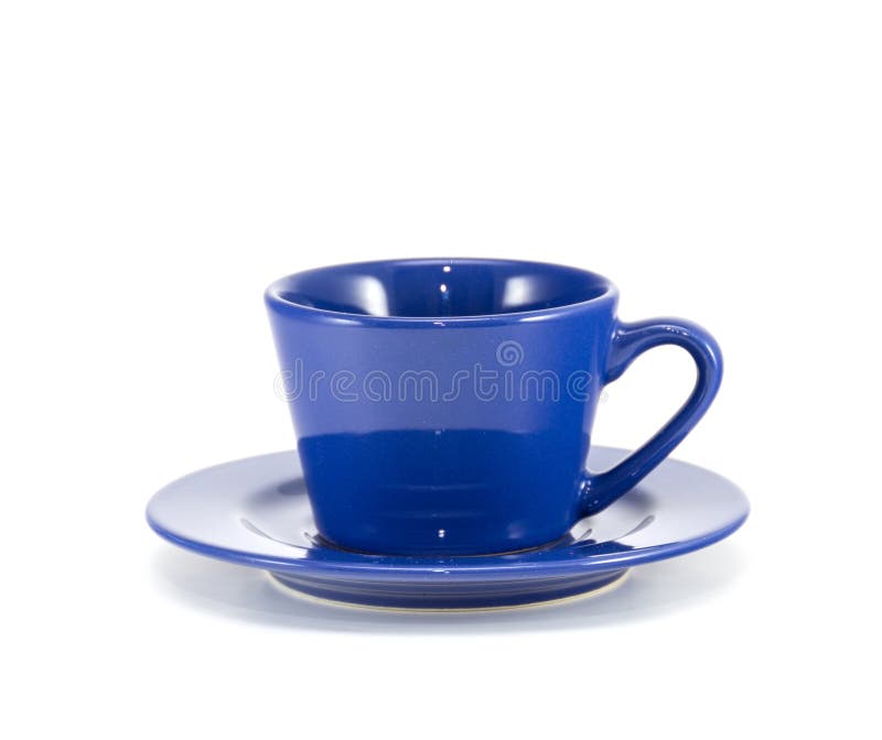 Blue Cup of Coffee Front View Stock Photo - Image of dishware, morning ...