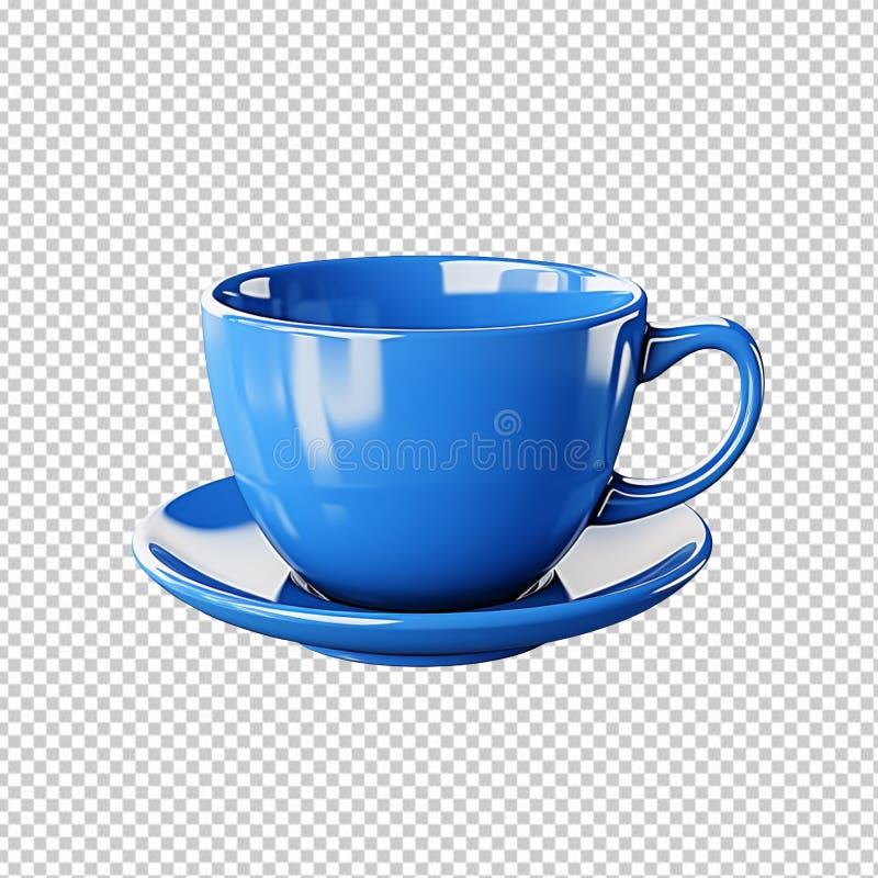 Blue Cup Isolated on Transparent Background Stock Image - Illustration ...