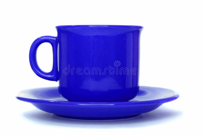 Blue cup with a saucer stock image. Image of exposure - 4713555