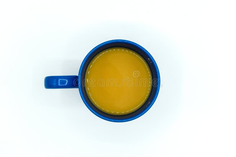 Blue Cup of Tea Isolated on White Background Stock Photo - Image of ...