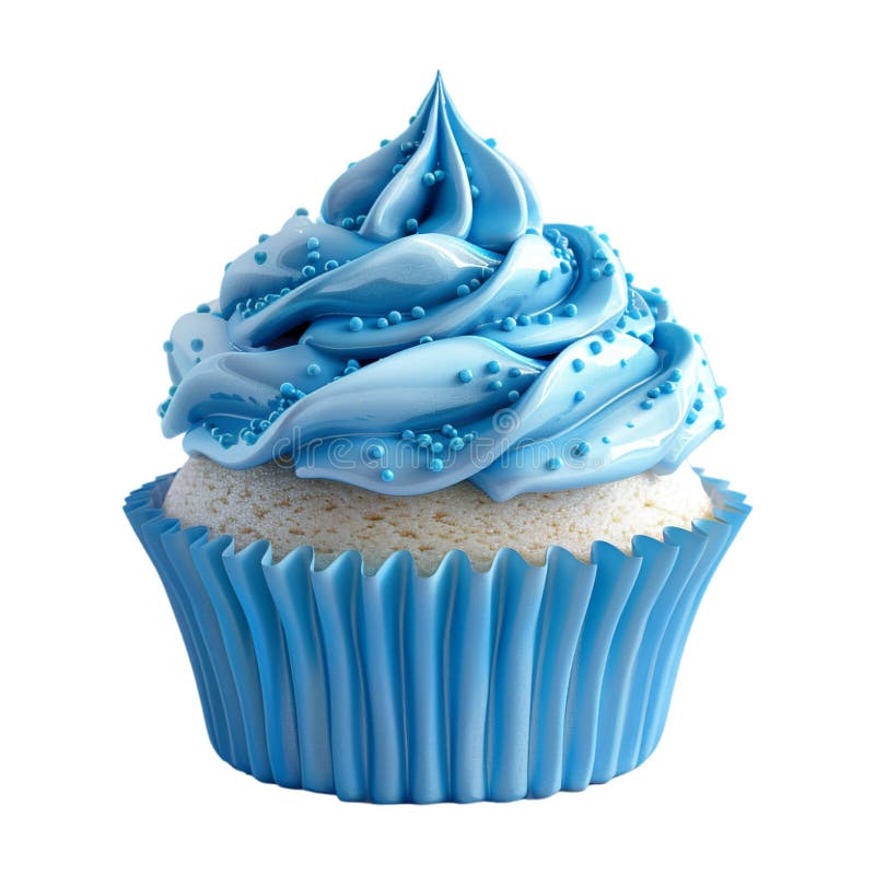 Blue Cupcake on Transparent Background - Ai Generated Stock ...