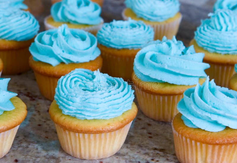 Blue and green cupcakes stock photo. Image of blue, pastel - 22626378