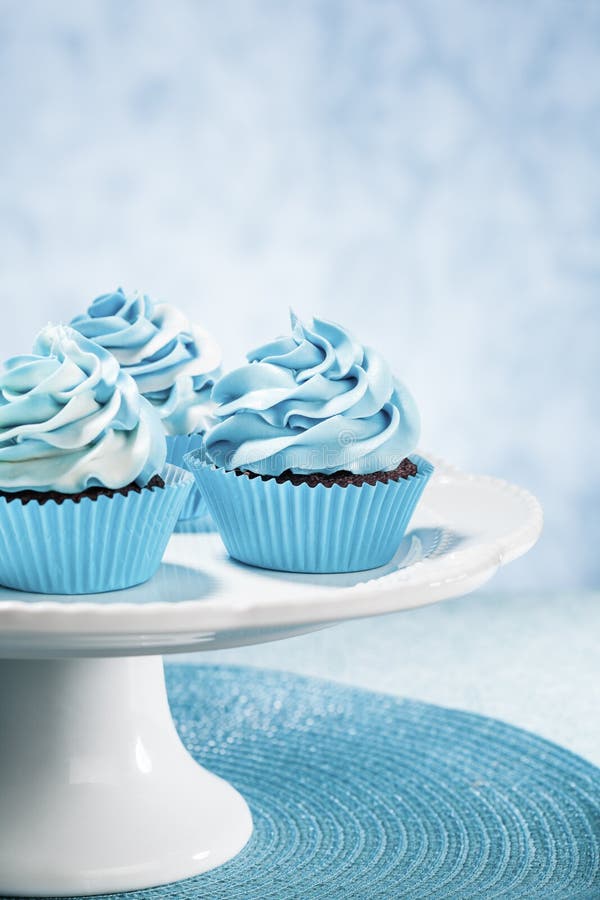 Blue Cupcakes stock image. Image of baked, celebrate - 23160493