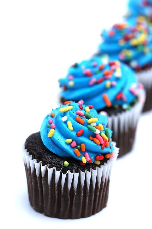 Blue Cupcakes stock image. Image of cake, cupcakes, dessert - 61104481