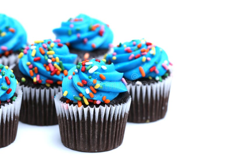 Blue Cupcakes stock photo. Image of frosting, food, space - 61104546
