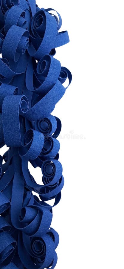 Blue Curly Paper on a White Background Stock Image - Image of blue ...