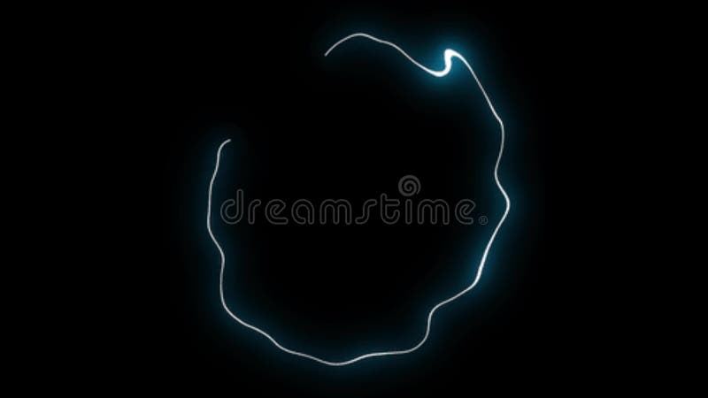 Blue Current Lightning Motion Graphics Black Background, Electricity ...
