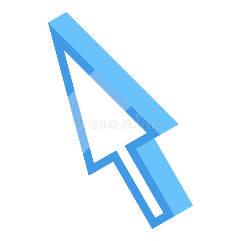 Blue Cursor Pointing on Empty Space with White Background Stock Vector ...