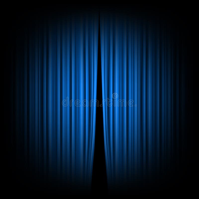 Blue curtain stock vector. Illustration of blue, awards - 24741207