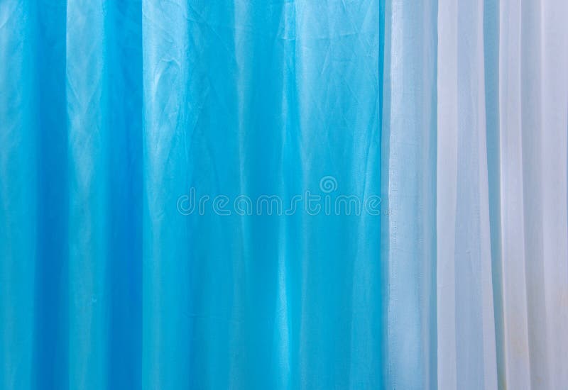 Blue Curtain Fabric Texture for Background Stock Photo - Image of fold ...
