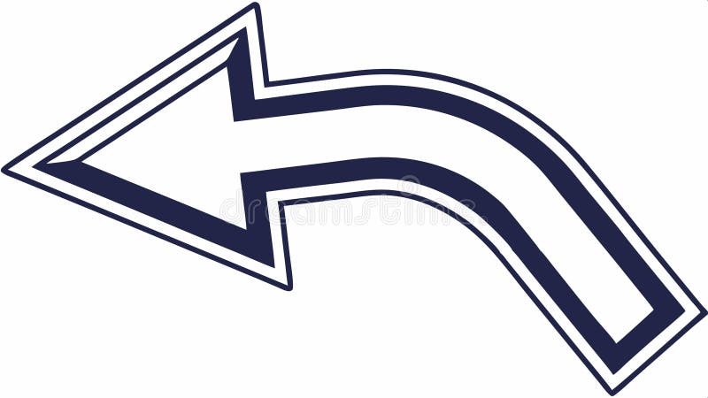 Blue Curved Arrow, Return or Previous Menu Indicator Vector Design Generative AI Stock Vector ...