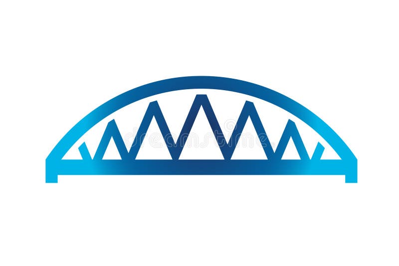 Blue Curved Bridge Icon stock vector. Illustration of building - 87300426