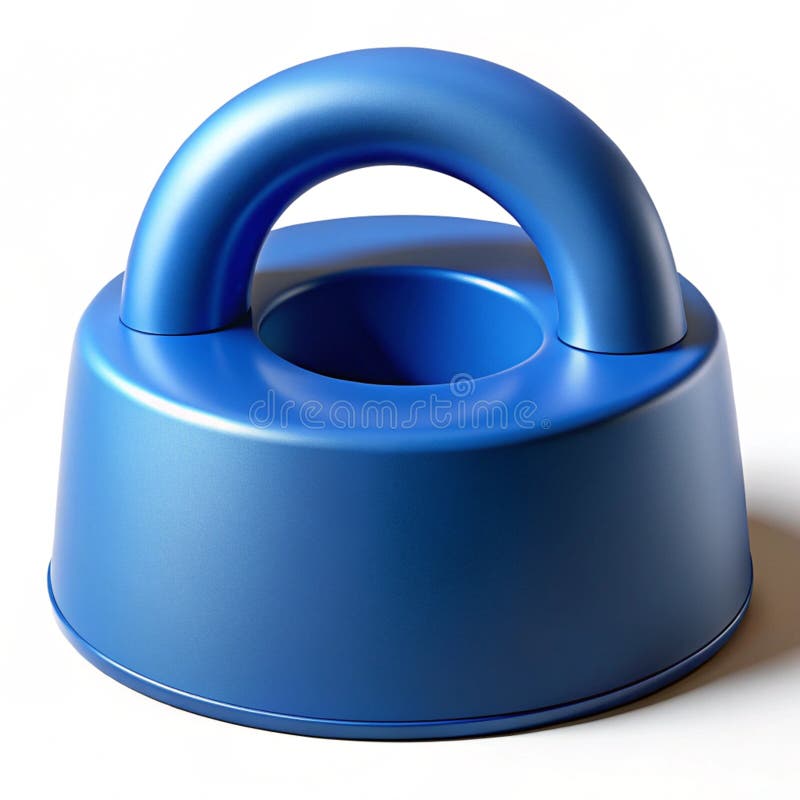 Blue Curved Object with a Rounded Base and Cylindrical Top Isolated on ...