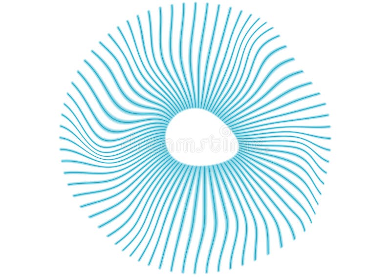 Blue Curved Twisted Circular Lines Abstract Futuristic Tech Background ...