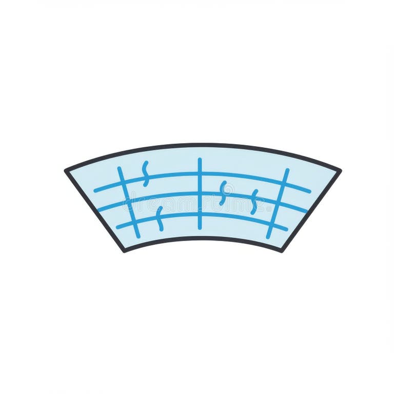 Blue Curved Windshield Wiper Blade Illustration Stock Illustration ...