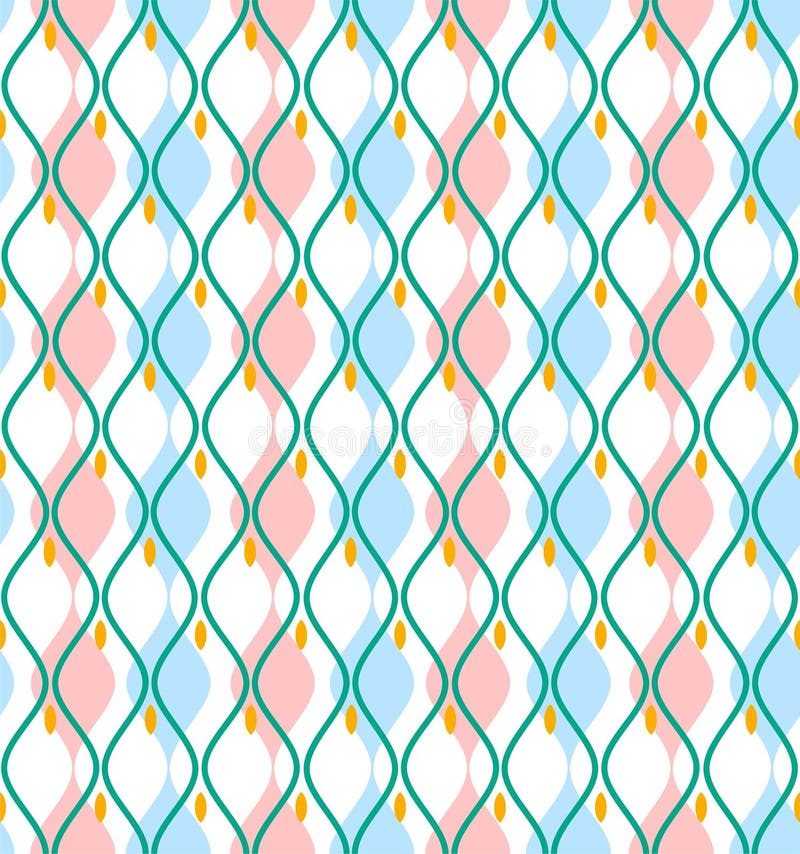 Blue Curves Abstract Decorative Background, Seamless, Vector. Stock ...