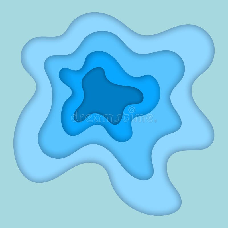Blue Cut Paper Abstract Forms . Stock Vector - Illustration of circle ...