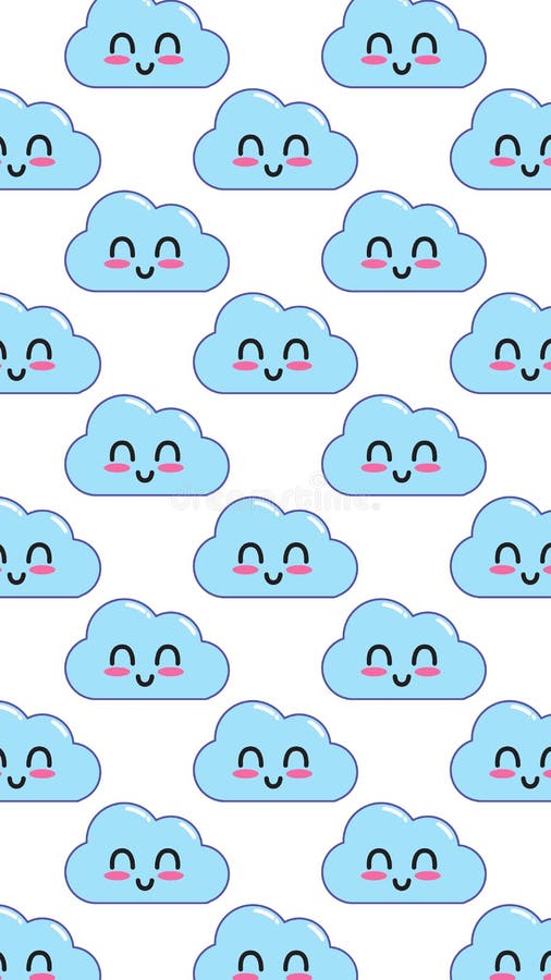 Blue Cute Phone Wallpaper stock illustration. Illustration of text ...