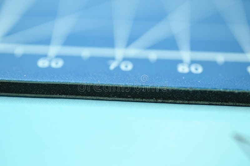 Blue Cutting Mat, Equipment for Office Stock Photo - Image of drawing ...