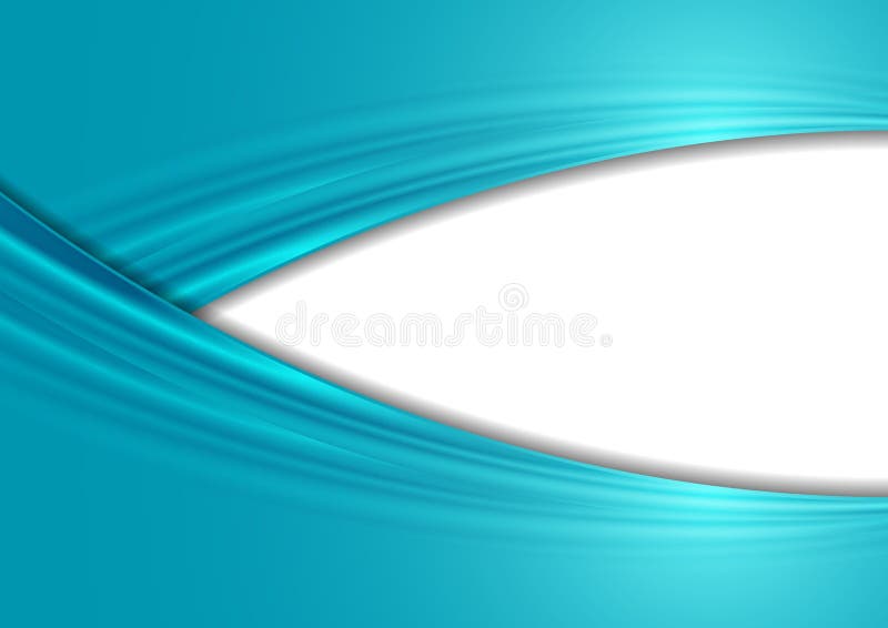 Blue Cyan Abstract Smooth Corporate Waves Background Stock Vector ...