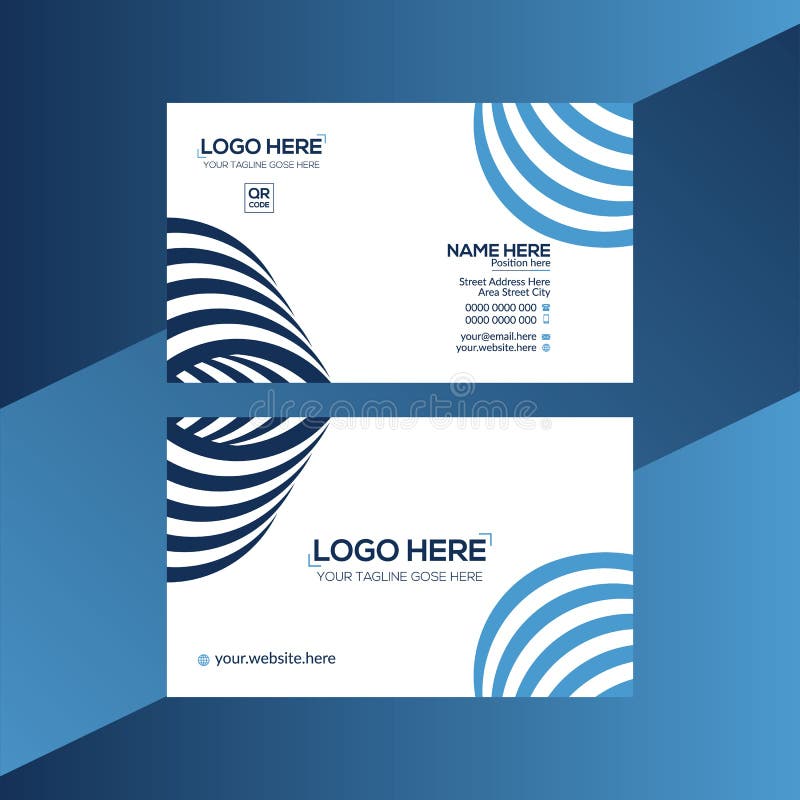Blue and Cyan Colored Vector Business Card Design Stock Vector ...