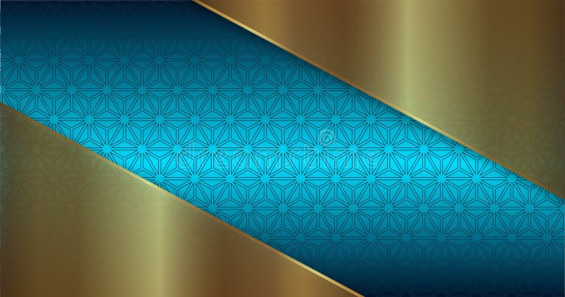 Abstract Blue,cyan and Gold Background with a Floral Texture in the ...