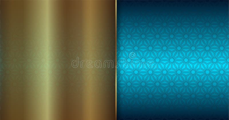 Abstract Blue,cyan and Gold Background with a Floral Texture in the ...